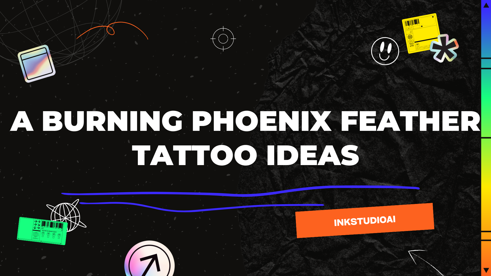 A burning phoenix feather tattoo idea - made by Ink Studio AI