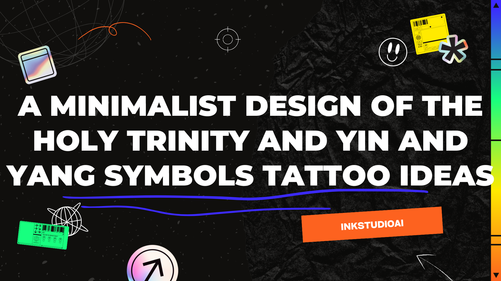 A minimalist design of the holy trinity and yin and yang symbols tattoo ...
