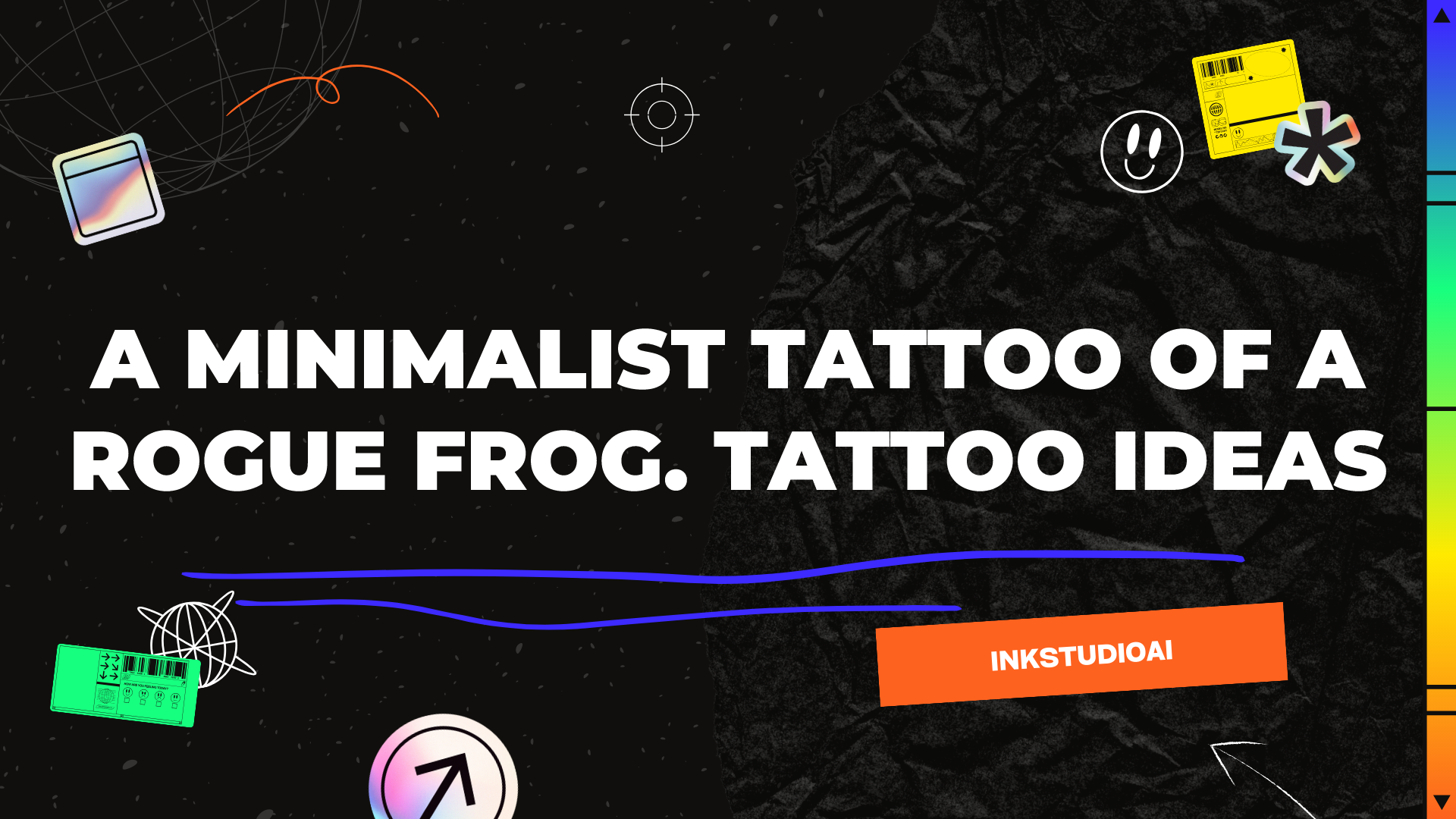 A minimalist tattoo of a rogue frog. tattoo idea - made by Ink Studio AI