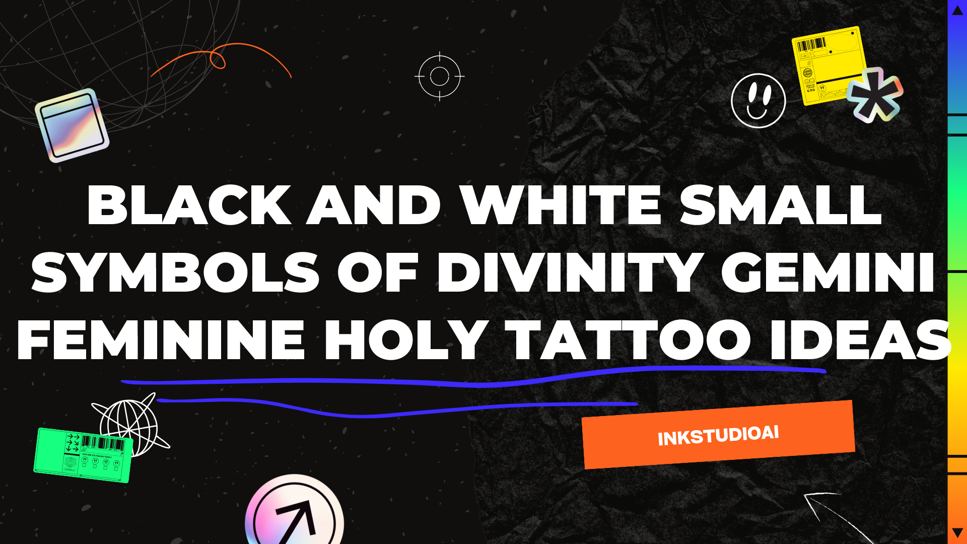Black and white small symbols of divinity gemini feminine holy tattoo ...