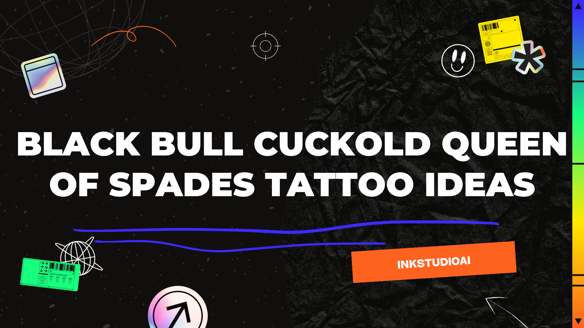 Black bull cuckold queen of spades tattoo idea - made by Ink Studio AI