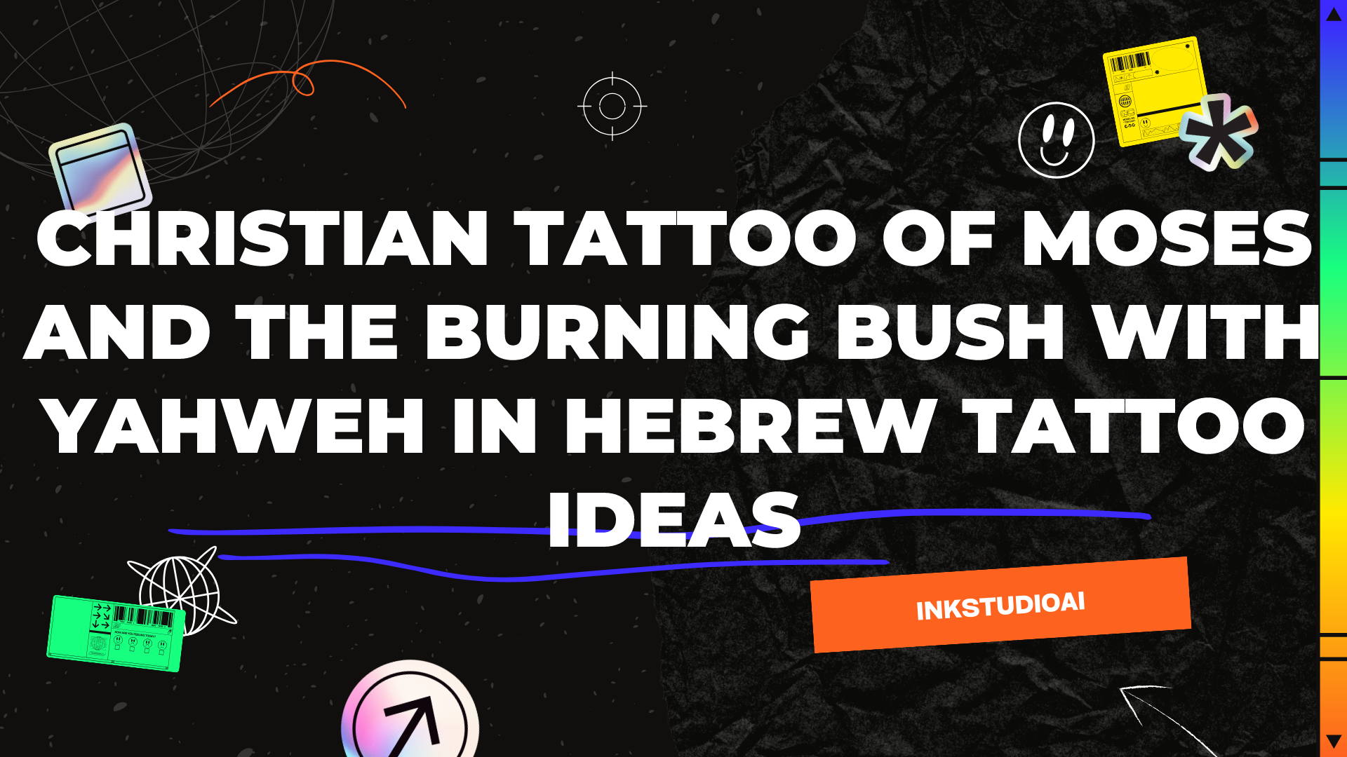 Christian tattoo of moses and the burning bush with yahweh in hebrew ...