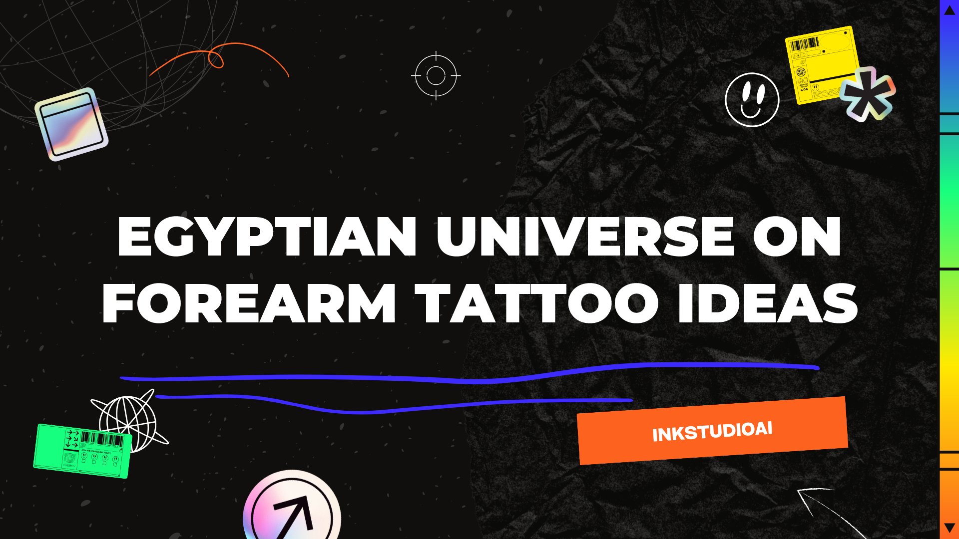 Egyptian universe on forearm tattoo idea - made by Ink Studio AI