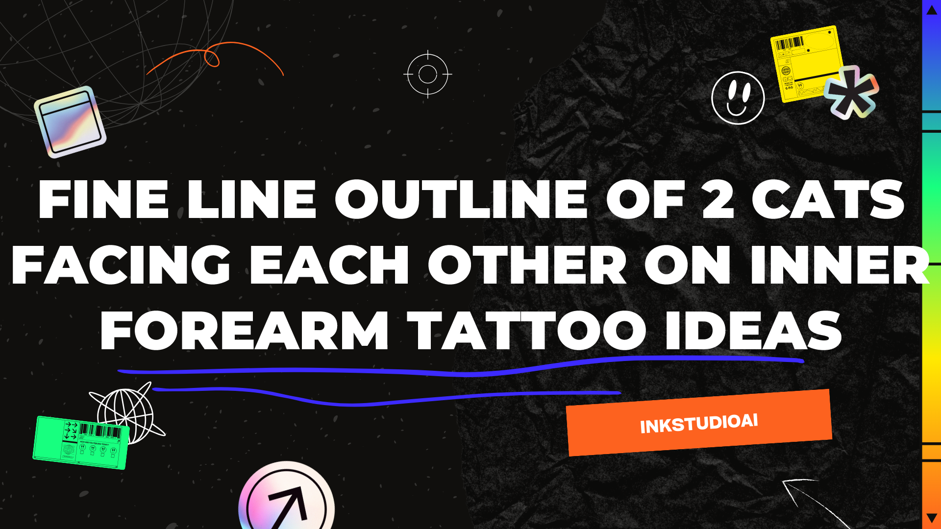 Fine line outline of 2 cats facing each other on inner forearm tattoo ...