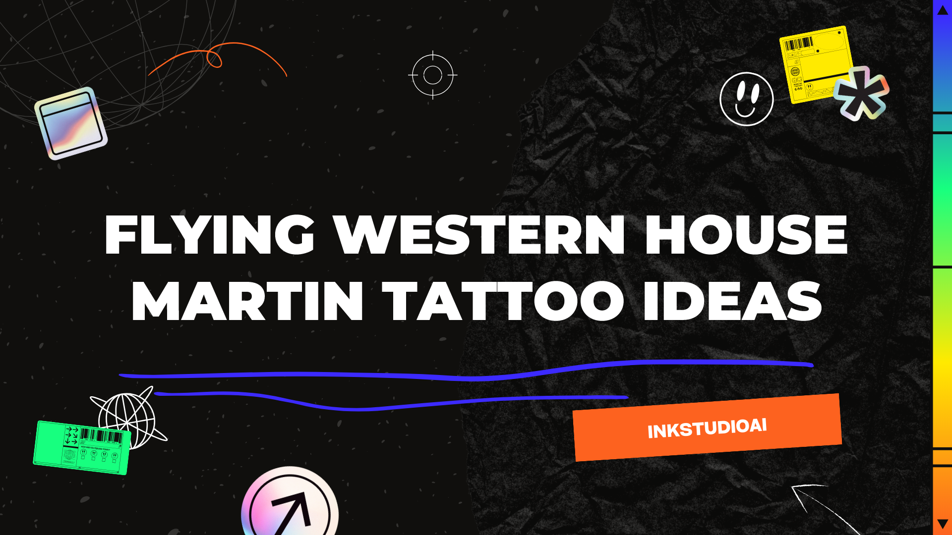 Flying western house martin tattoo idea - made by Ink Studio AI