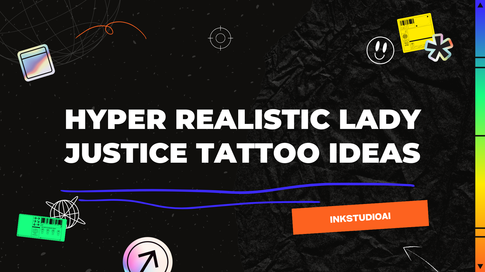Hyper realistic lady justice tattoo idea - made by Ink Studio AI