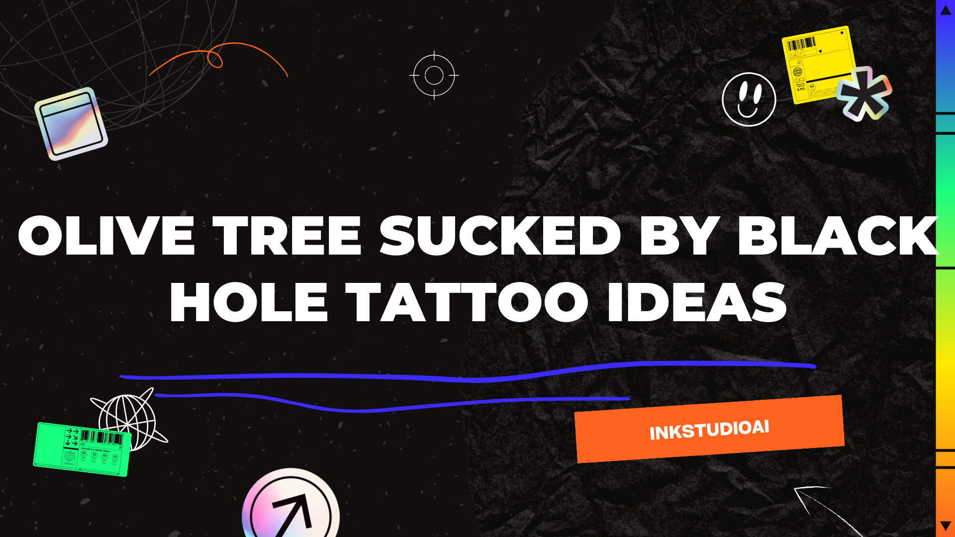 Olive tree sucked by black hole tattoo idea - made by Ink Studio AI