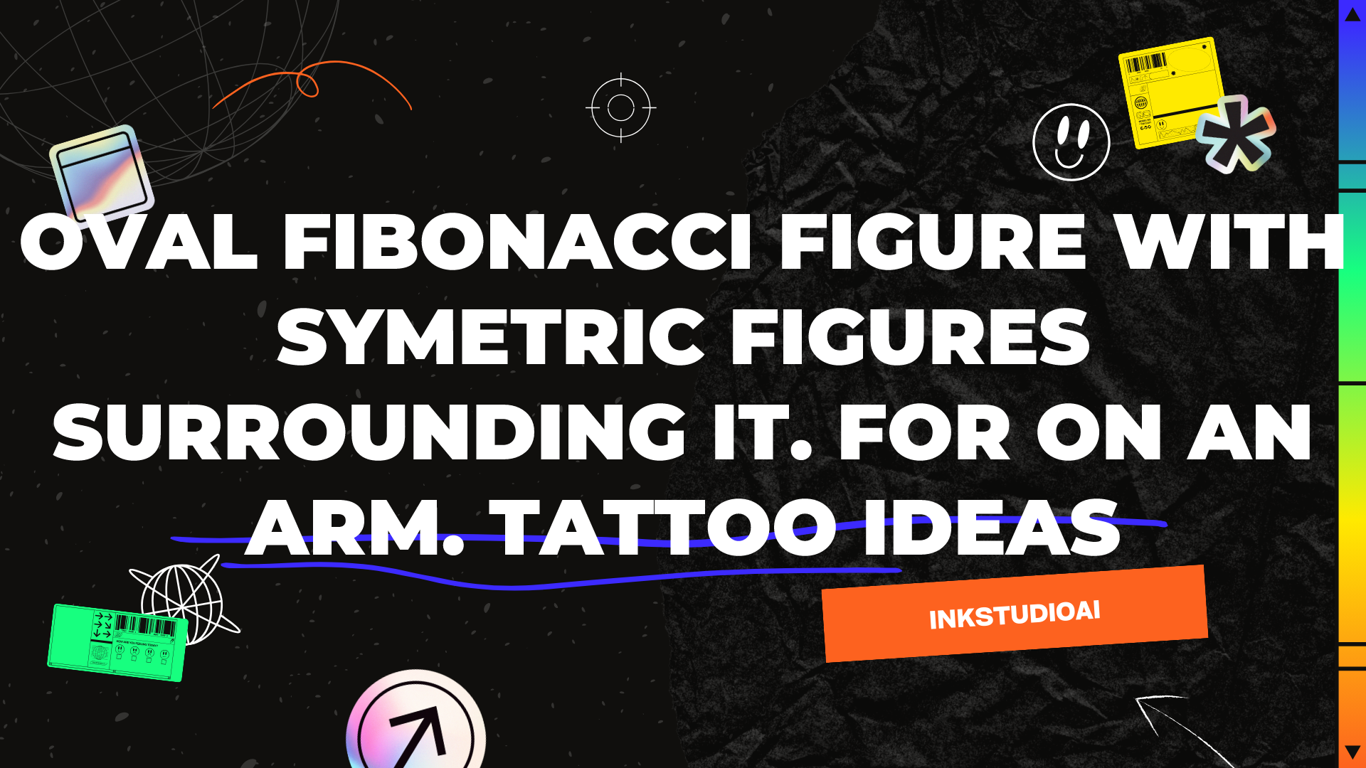 Oval fibonacci figure with symetric figures surrounding it. for on an ...