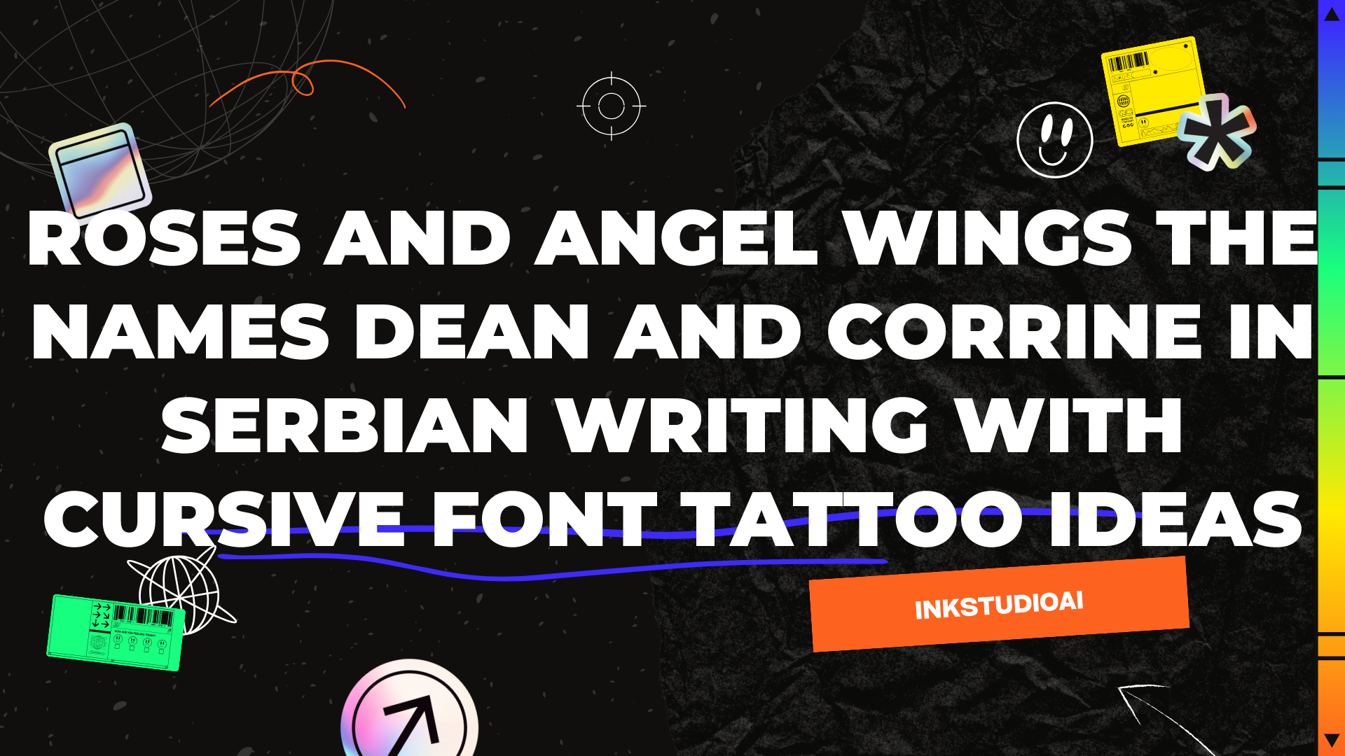 Roses and angel wings the names dean and corrine in serbian writing ...