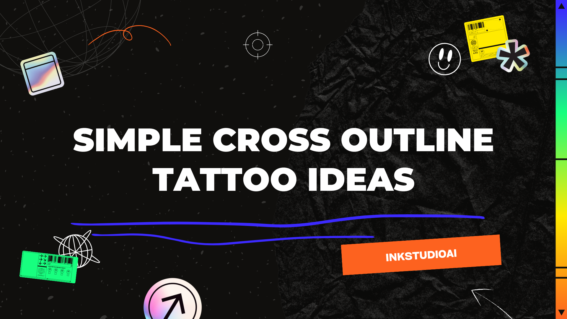Simple cross outline tattoo idea - made by Ink Studio AI