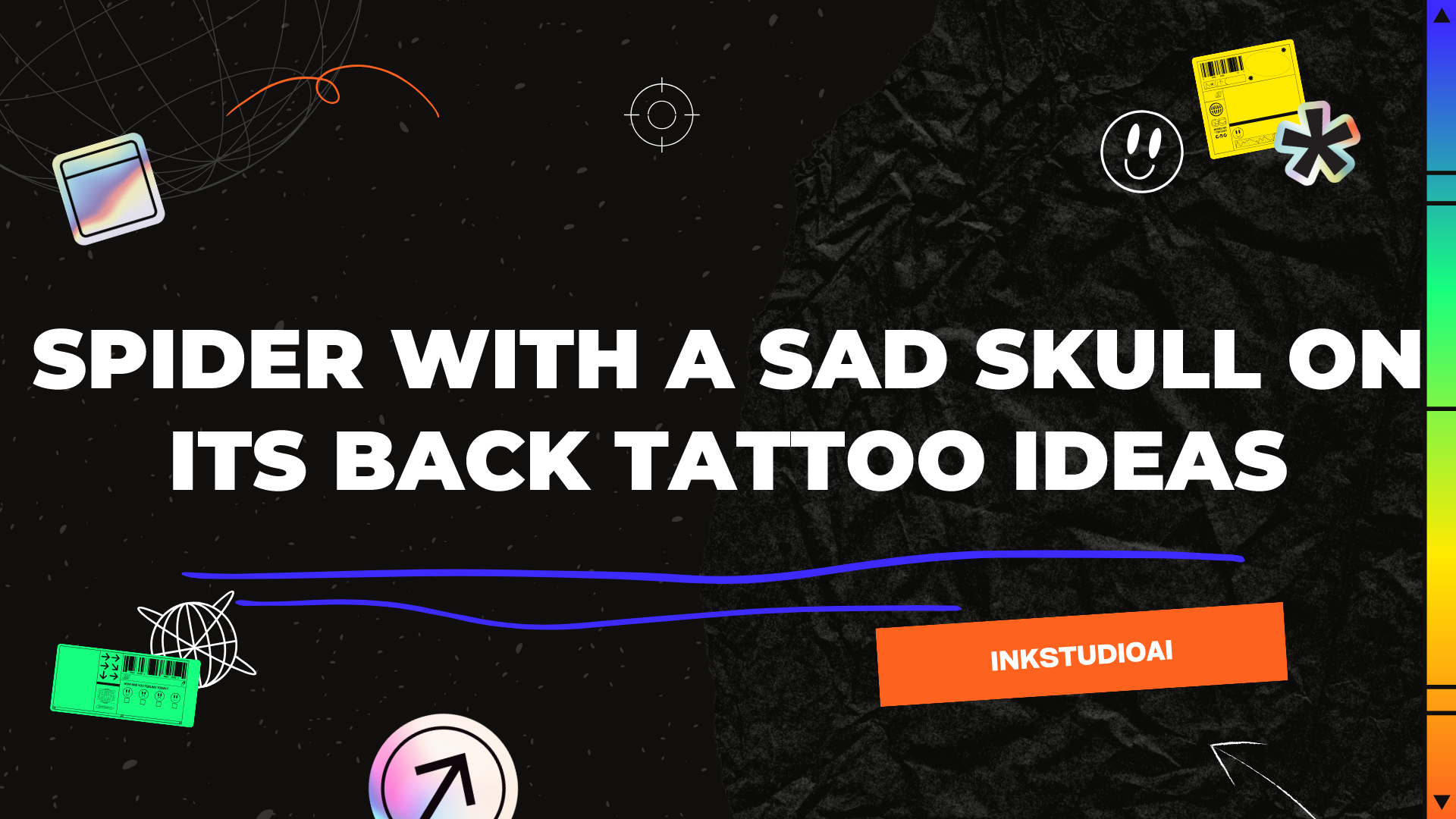 Spider with a sad skull on its back tattoo idea - made by Ink Studio AI